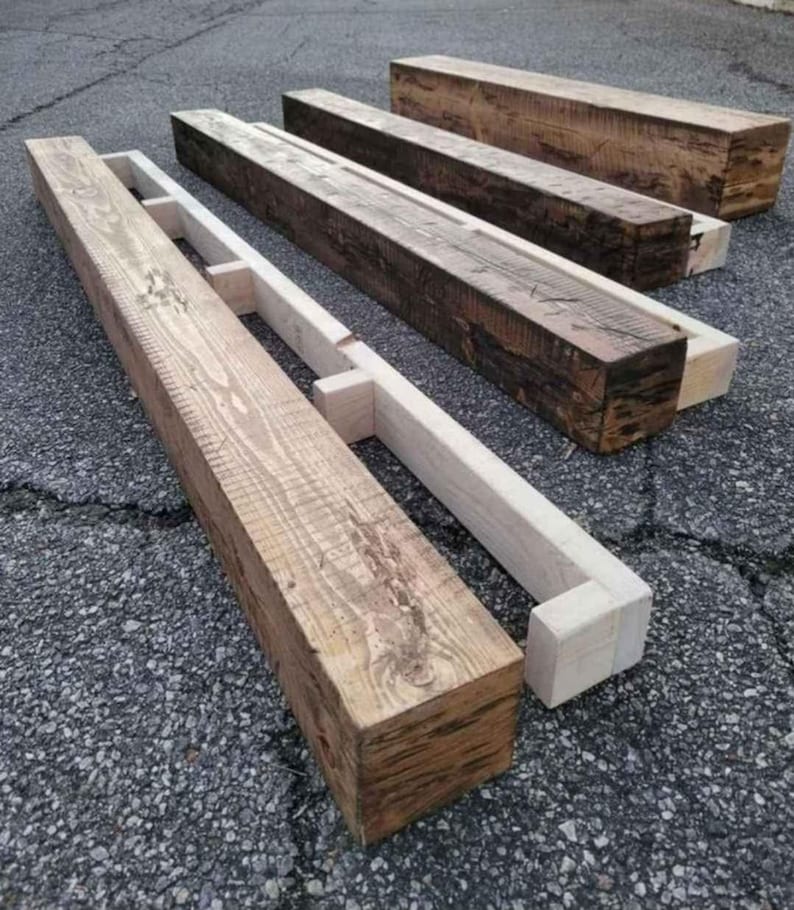 Custom Distressed Wood Mantel Shelf, Solid Beam Look - Etsy