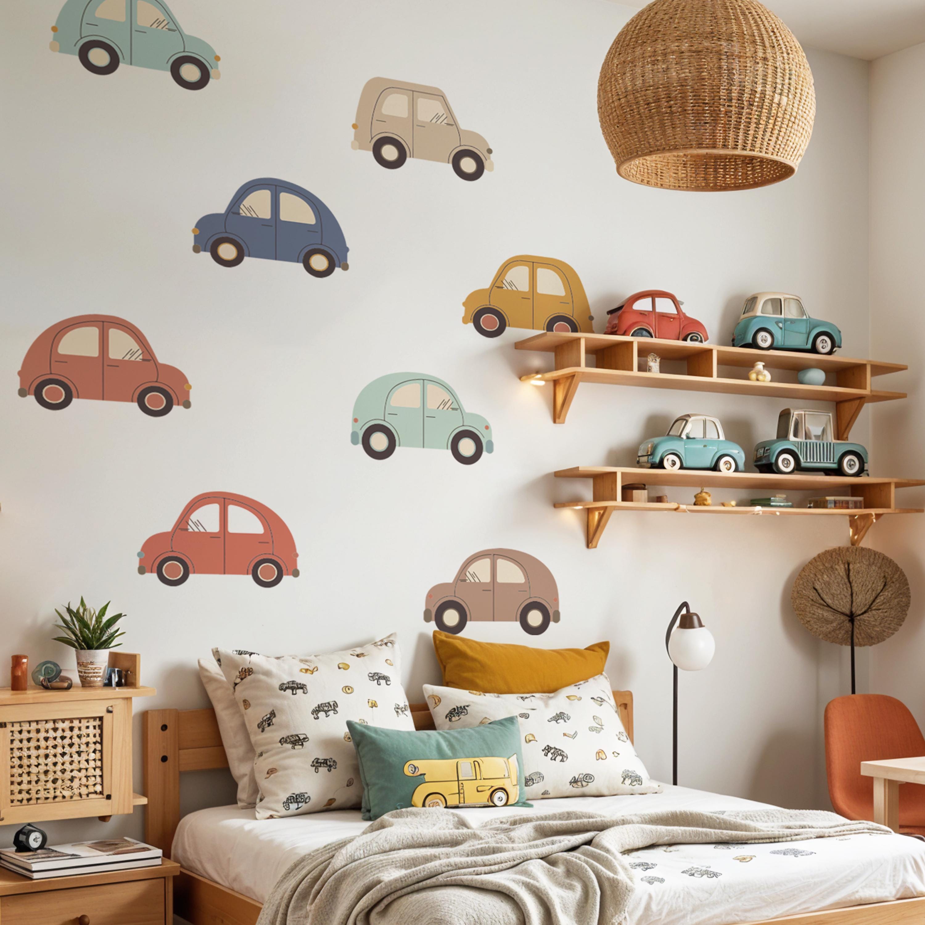 Boho Retro Cars Wall Decals | Set of 8 Colorful Vintage Car Stickers ...