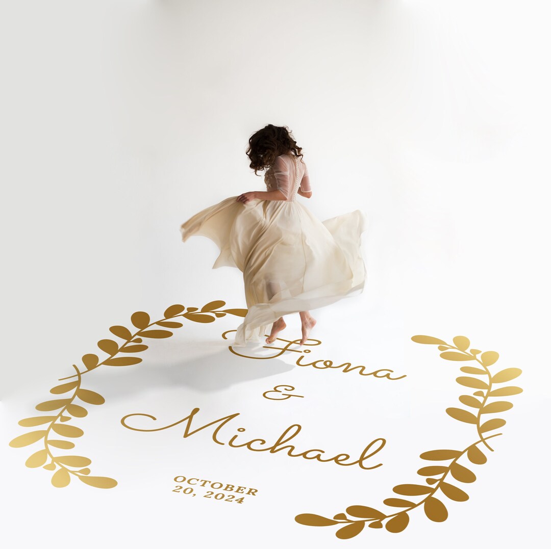 Wedding Dance Floor Decal, Monogram Vinyl Sticker, Removable Dance ...