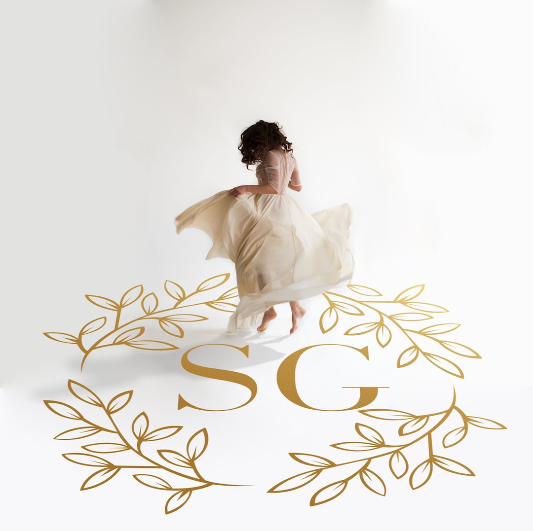 Dance Floor Decal, Monogram Floor Decal, Vinyl Floor Decals, Wedding ...