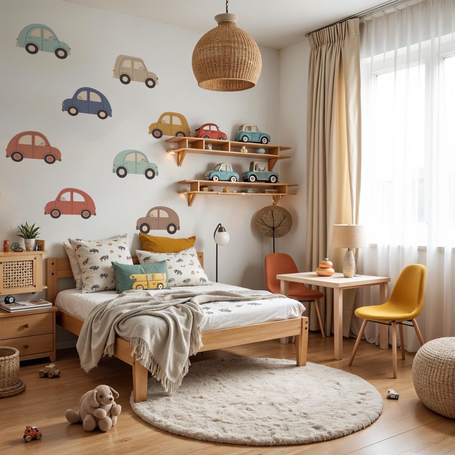 Boho Retro Cars Wall Decals | Set of 8 Colorful Vintage Car Stickers ...