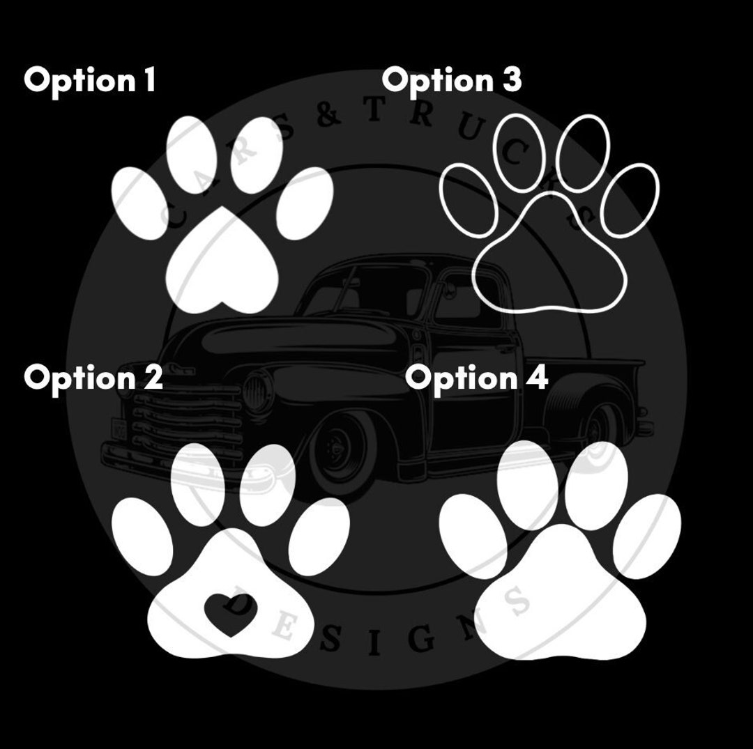 Paw Prints, Decal Vinyl, Dog Vinyl Decal Stickers, Paw Print Vinyl ...