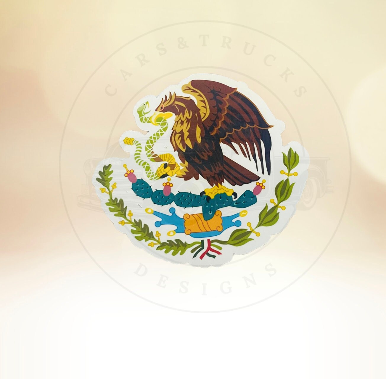 Mexican Eagle Sticker, Mexican Stickers, Mexican Flag Coat of Arms ...