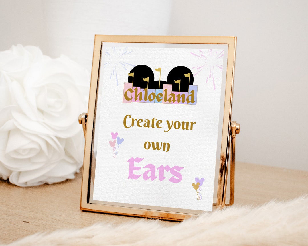 Personalized Disneyland Themed Birthday Signs - Editable Canva ...