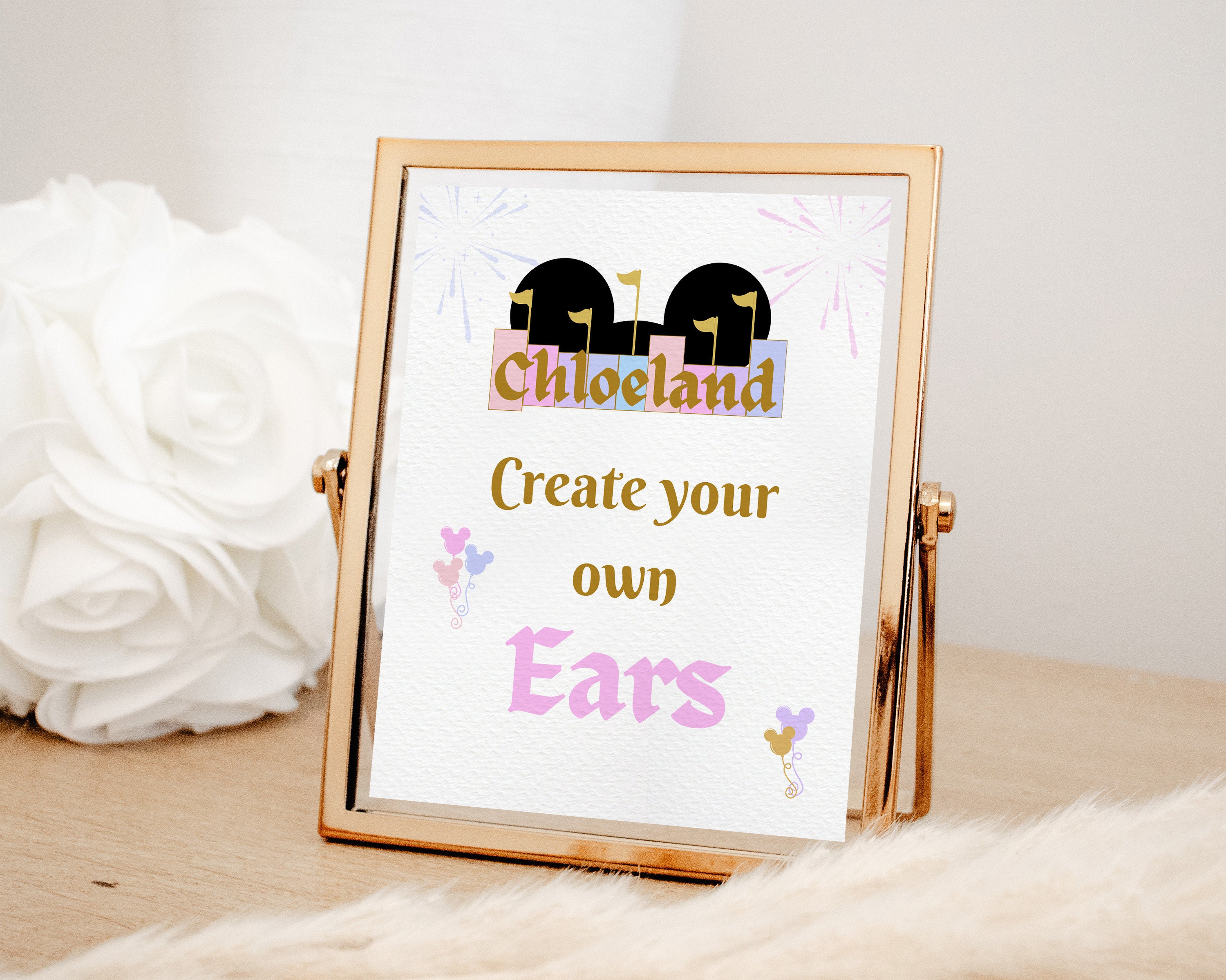 Personalized Disneyland Themed Birthday Signs Editable Canva Templates ...