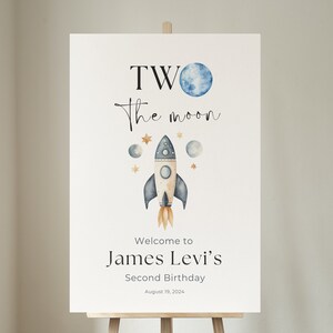 Editable Outer Space 2nd Birthday Welcome Sign, Digital Download, DIY ...