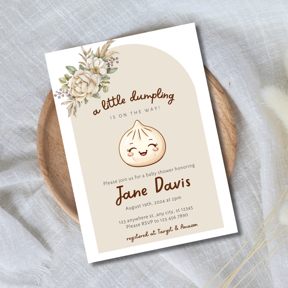 Dumpling Baby Shower, A Little Dumpling is on the Way Boho Baby Shower ...