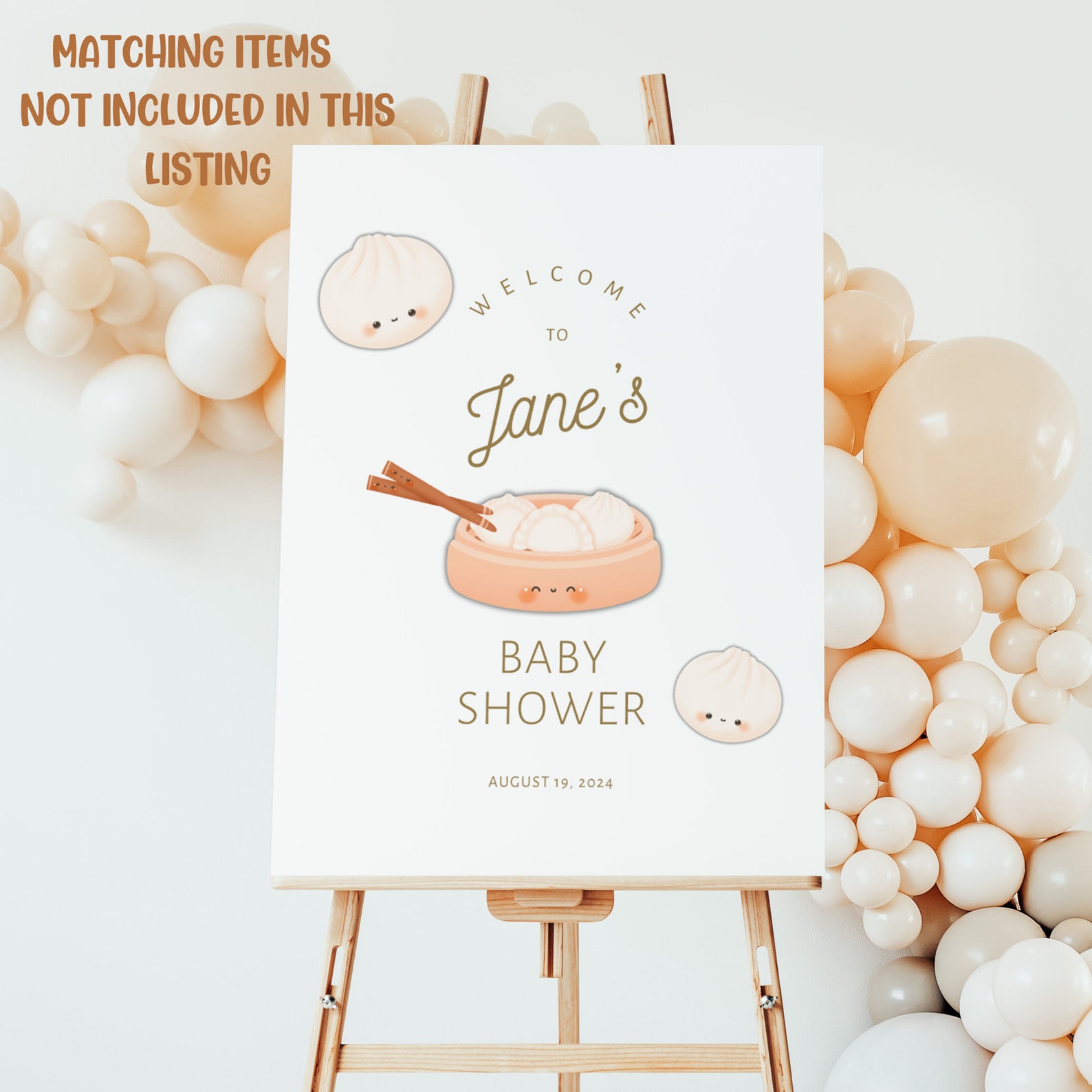 Editable Dumpling Baby Shower Signs, Custom Signs, Baby Shower Theme - Etsy