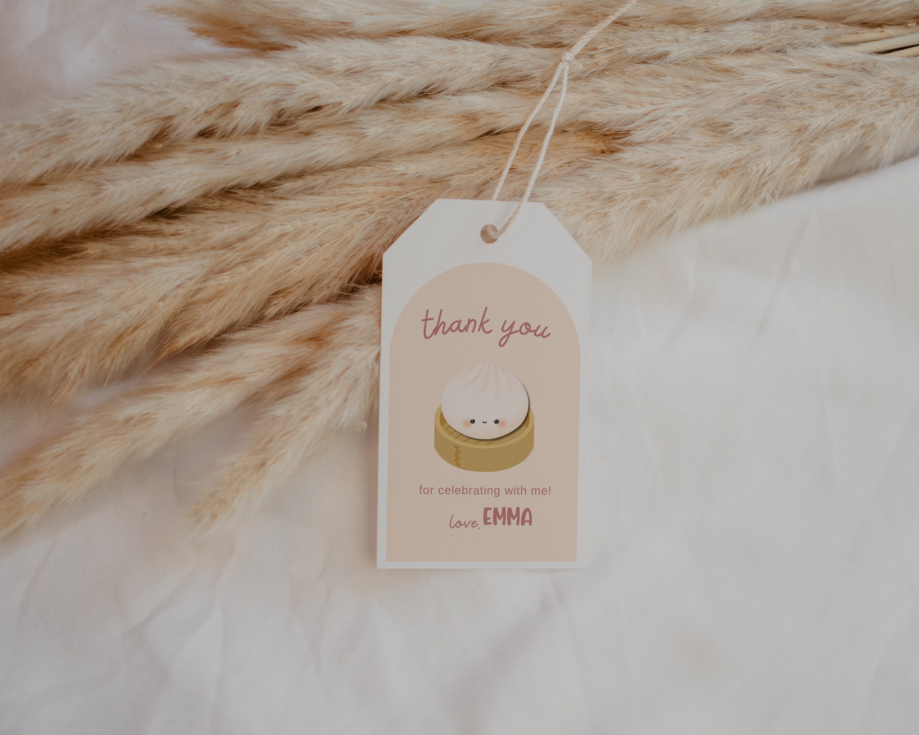 Dumpling Theme Party Favor Tag, Thank You Tag, Personalize Party Favors ...