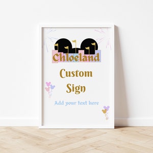 Disneyland Themed Birthday Signs Bundle - Editable Digital Download ...