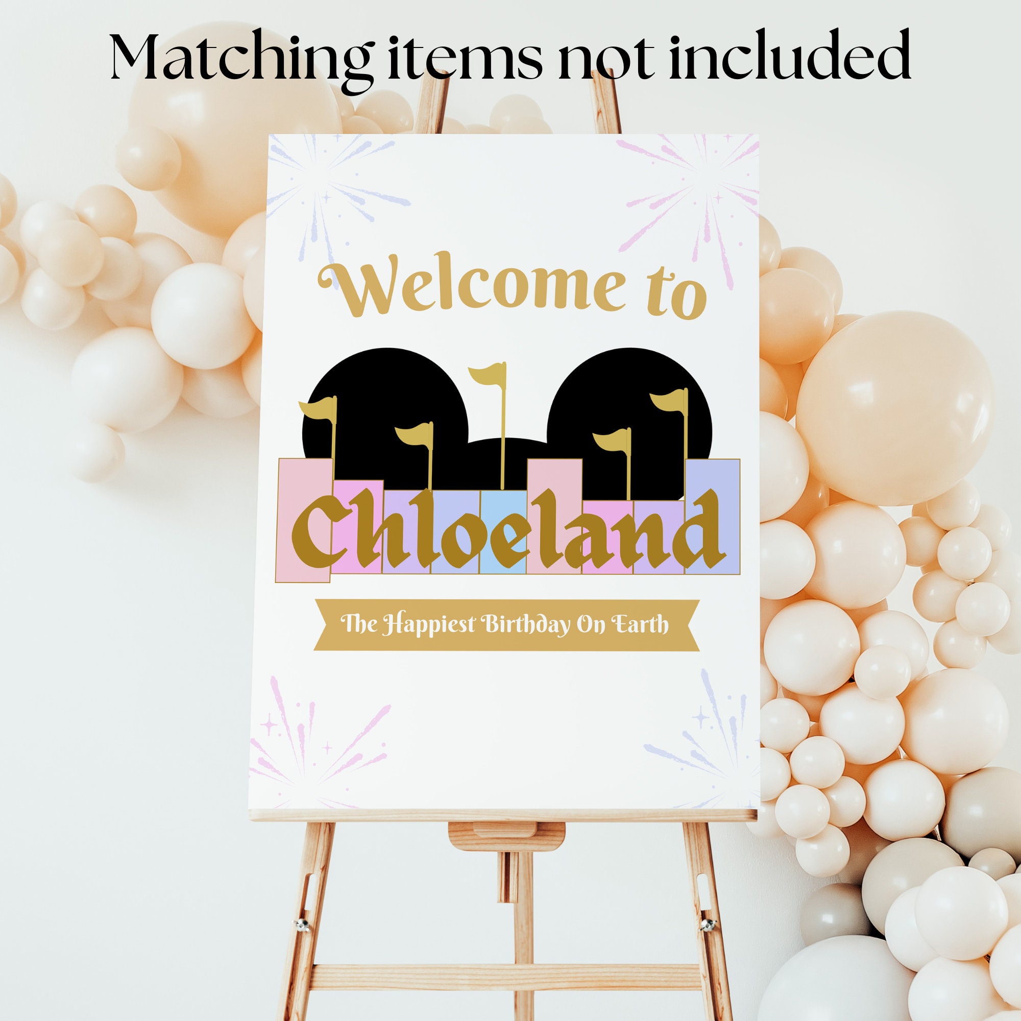 Disneyland Themed Birthday Signs Bundle Editable Digital Download ...