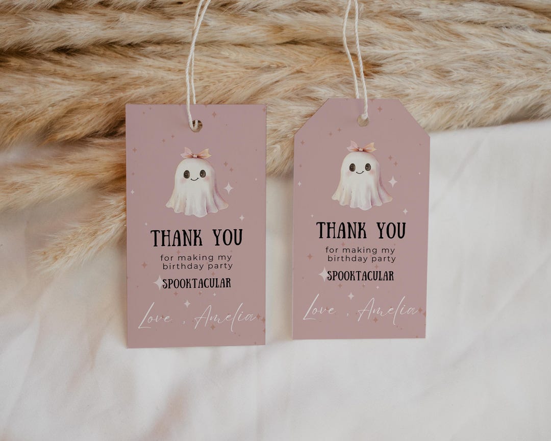 Editable Halloween Spooky One Birthday Party Favor Tag - Digital ...