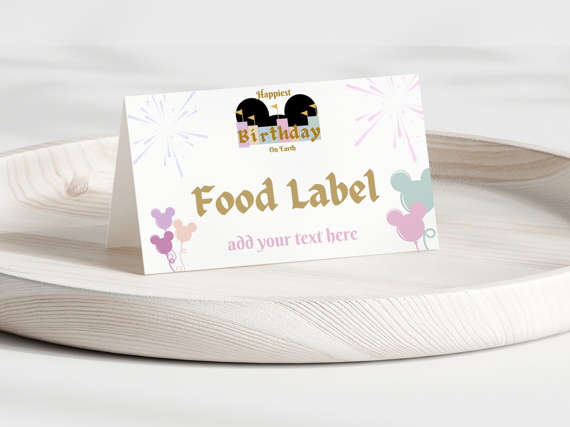 Disneyland Themed Birthday Food Tents, Food Labels, Birthday Decor ...