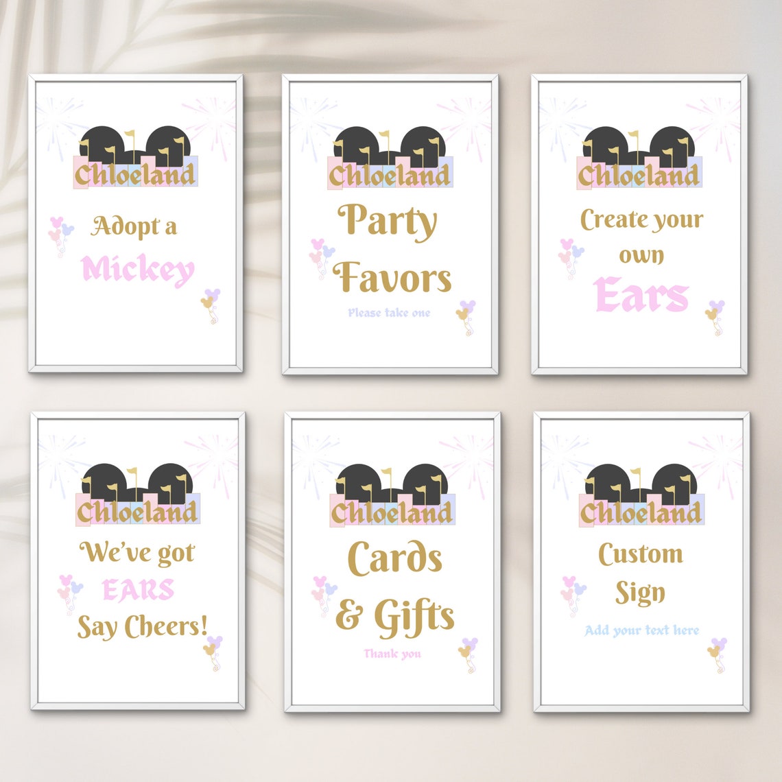 Disneyland Themed Birthday Signs Bundle - Editable Digital Download ...
