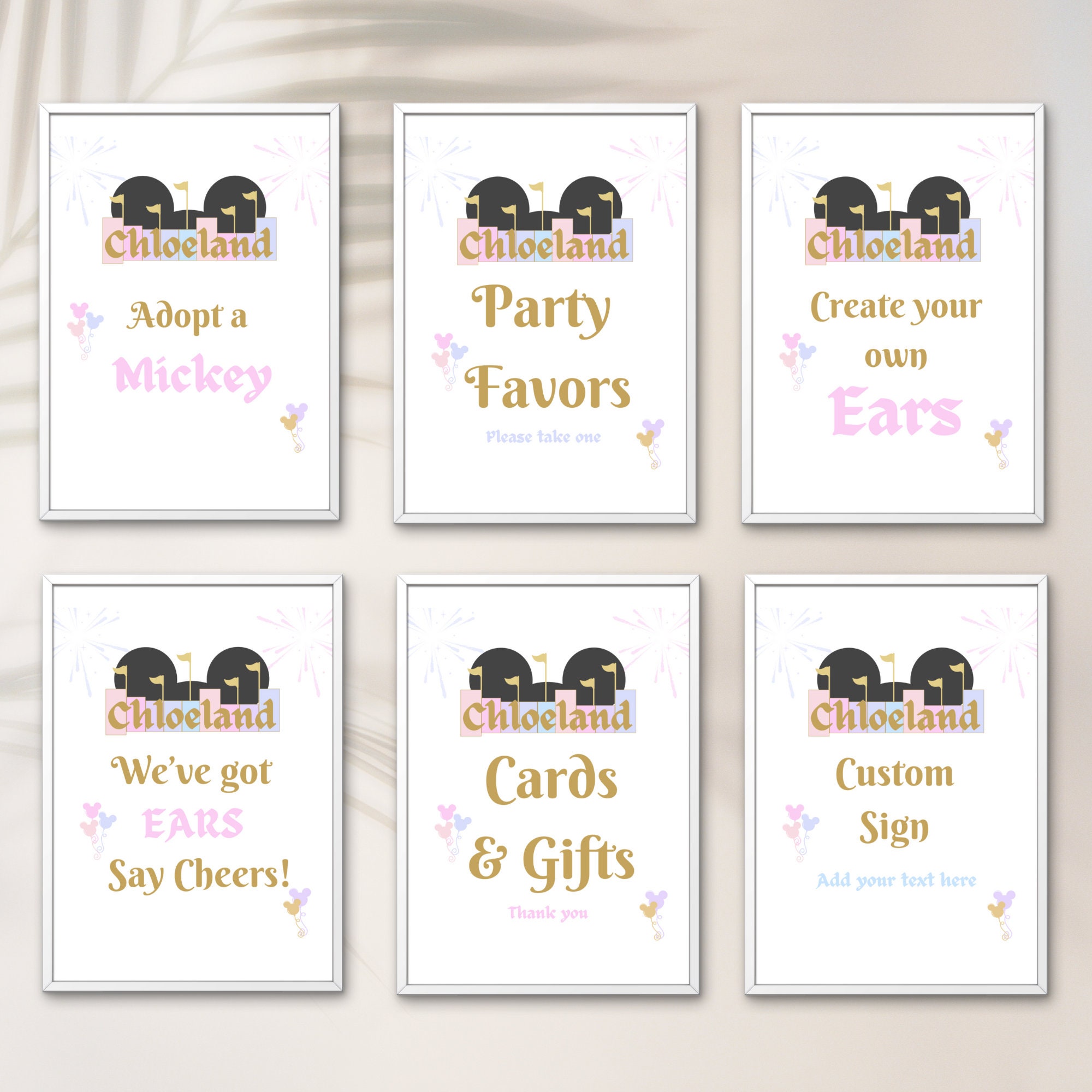Disneyland Themed Birthday Signs Bundle - Editable Digital Download ...