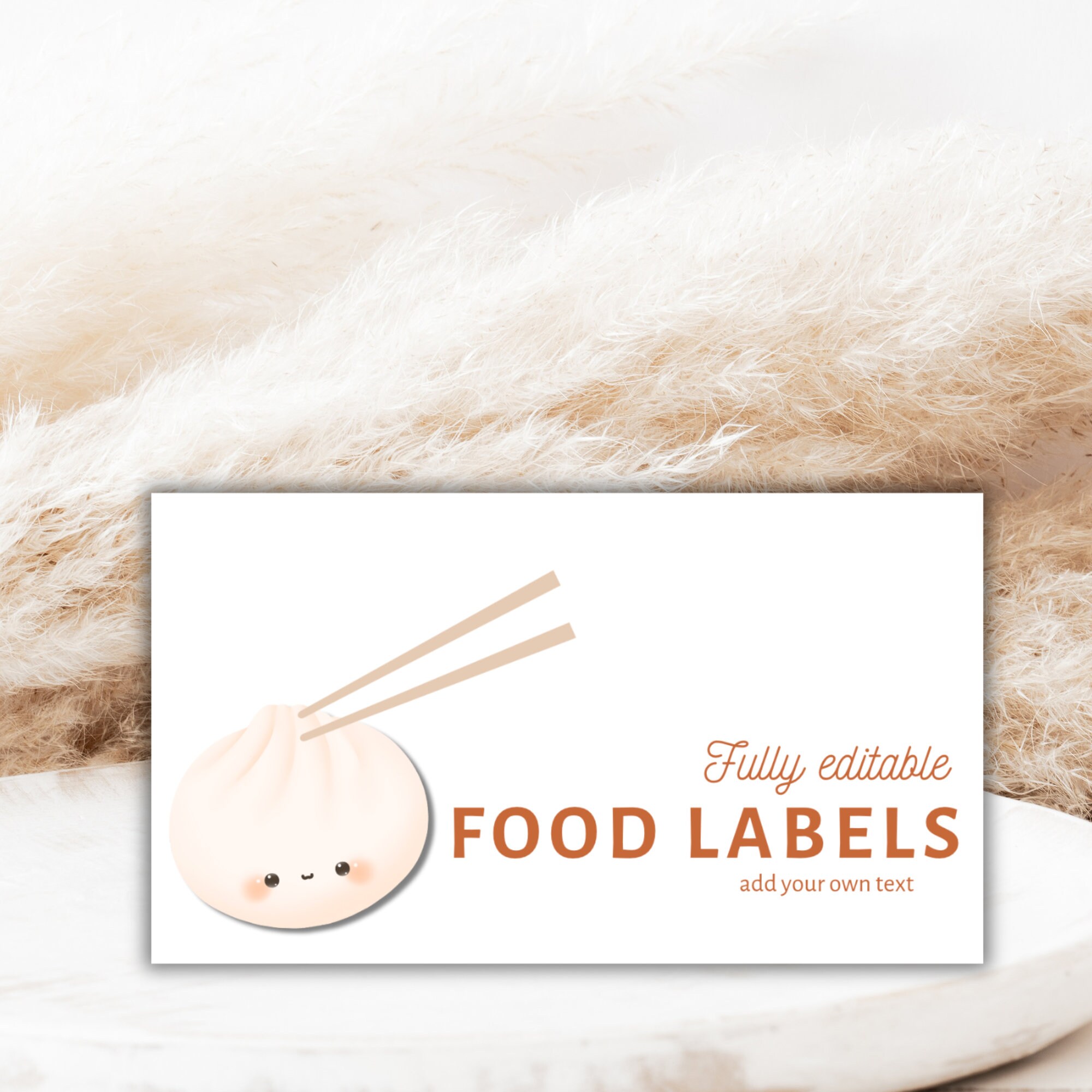 Dumpling Party Food Labels, Food Tents, Baby Shower, First Birthday ...