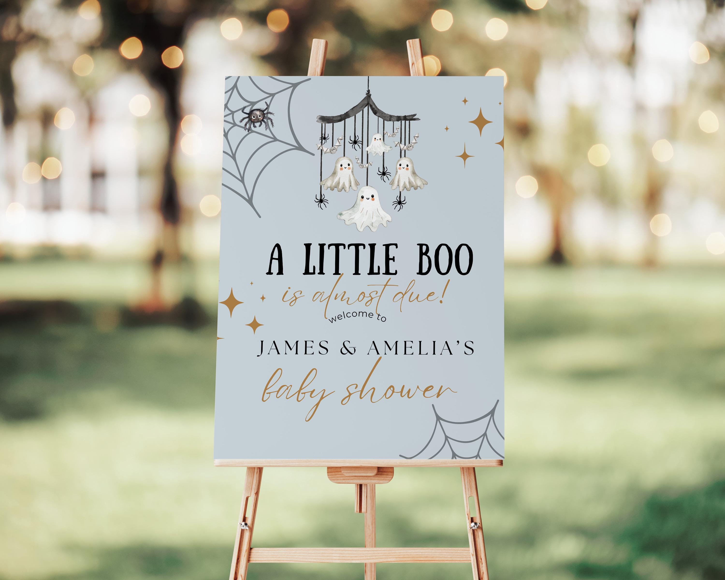 A Little Boo is Almost Due Welcome Sign, Halloween Baby Shower, Baby ...