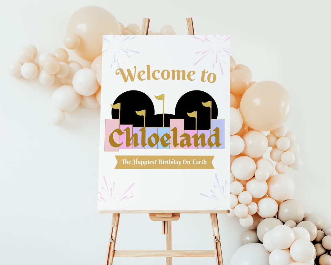 Disneyland Inspired Birthday Welcome Sign, Disneyland Birthday ...