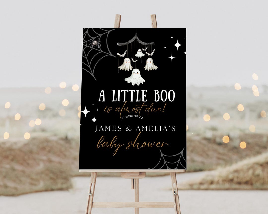 A Little Boo is Almost Due Welcome Sign, Halloween Baby Shower, Baby ...