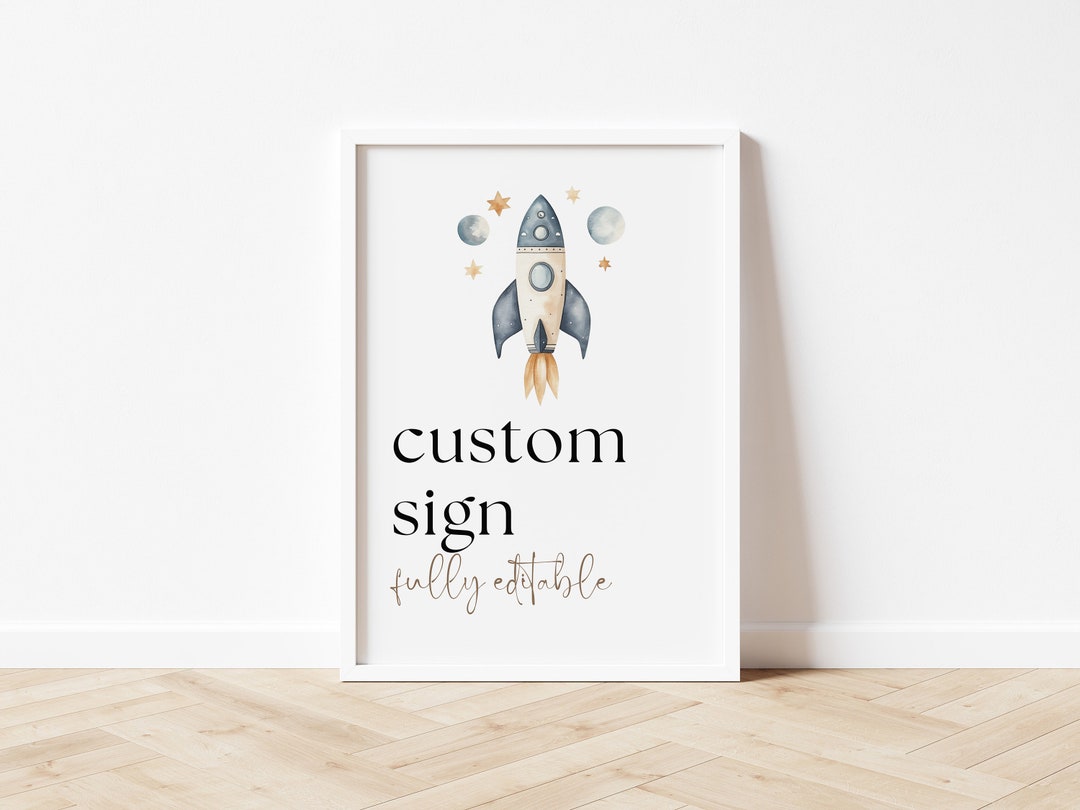 Space Themed Birthday Signs - Digital Download, Birthday Theme ...