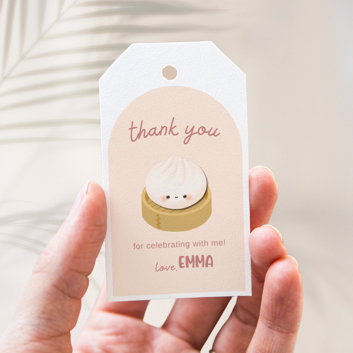 Dumpling Theme Party Favor Tag, Thank You Tag, Personalize Party Favors ...