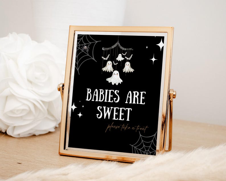Halloween Baby Shower Party Signs Bundle Editable Digital Download ...