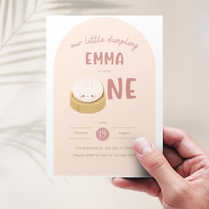 Editable Dumpling First Birthday Invitation, Cute Dim Sum Theme ...