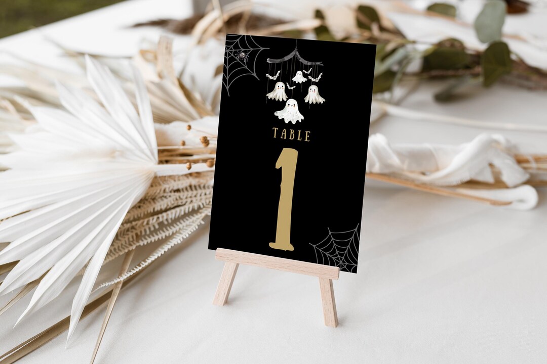 Editable Halloween Baby Shower Table Numbers, A Little Boo is Almost ...