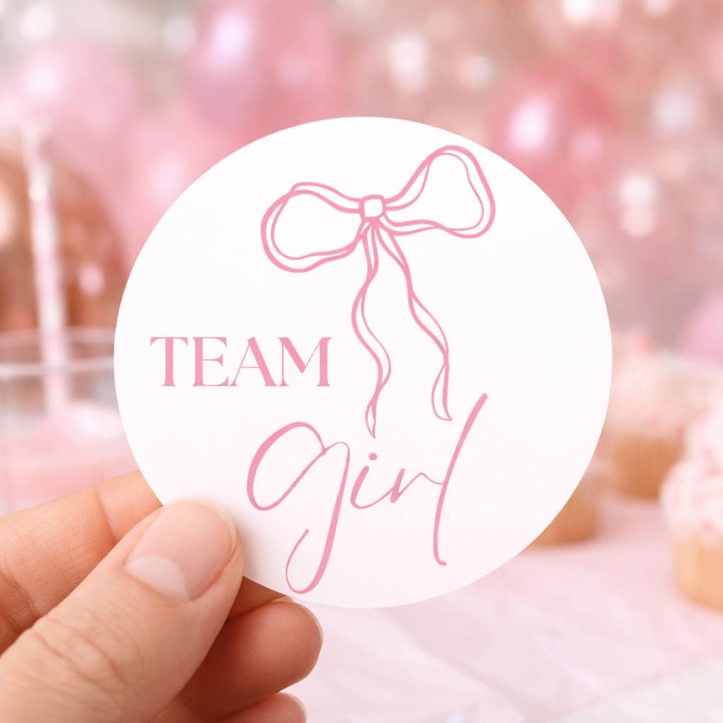 Team Boy & Team Girl Gender Reveal Stickers Printable Labels | Digital ...