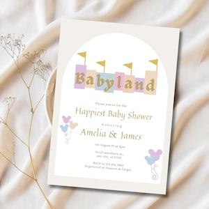 Babyland Baby Shower Invitation, Disneyland Themed Baby Shower ...