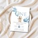 Editable Blue Bear First Birthday Invitation, Printable Template ...