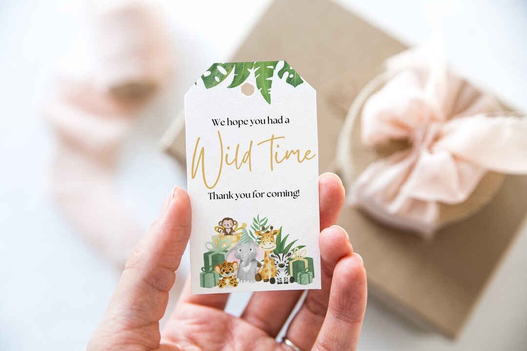 Wild One Birthday Tag, Thank You Tags, First Birthday, Safari Theme - Etsy