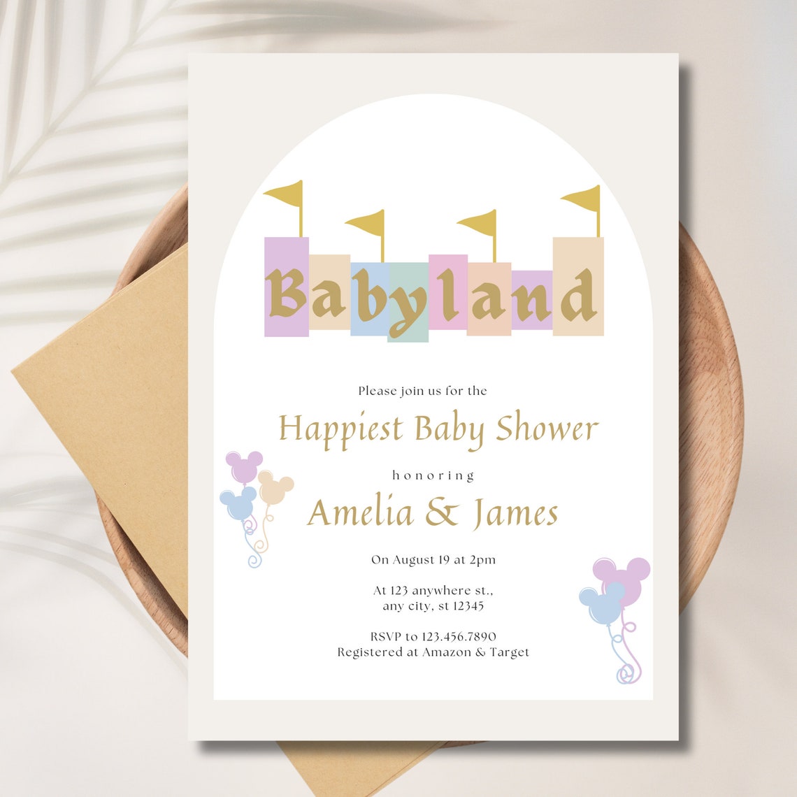 Babyland Baby Shower Invitation, Disneyland Themed Baby Shower ...