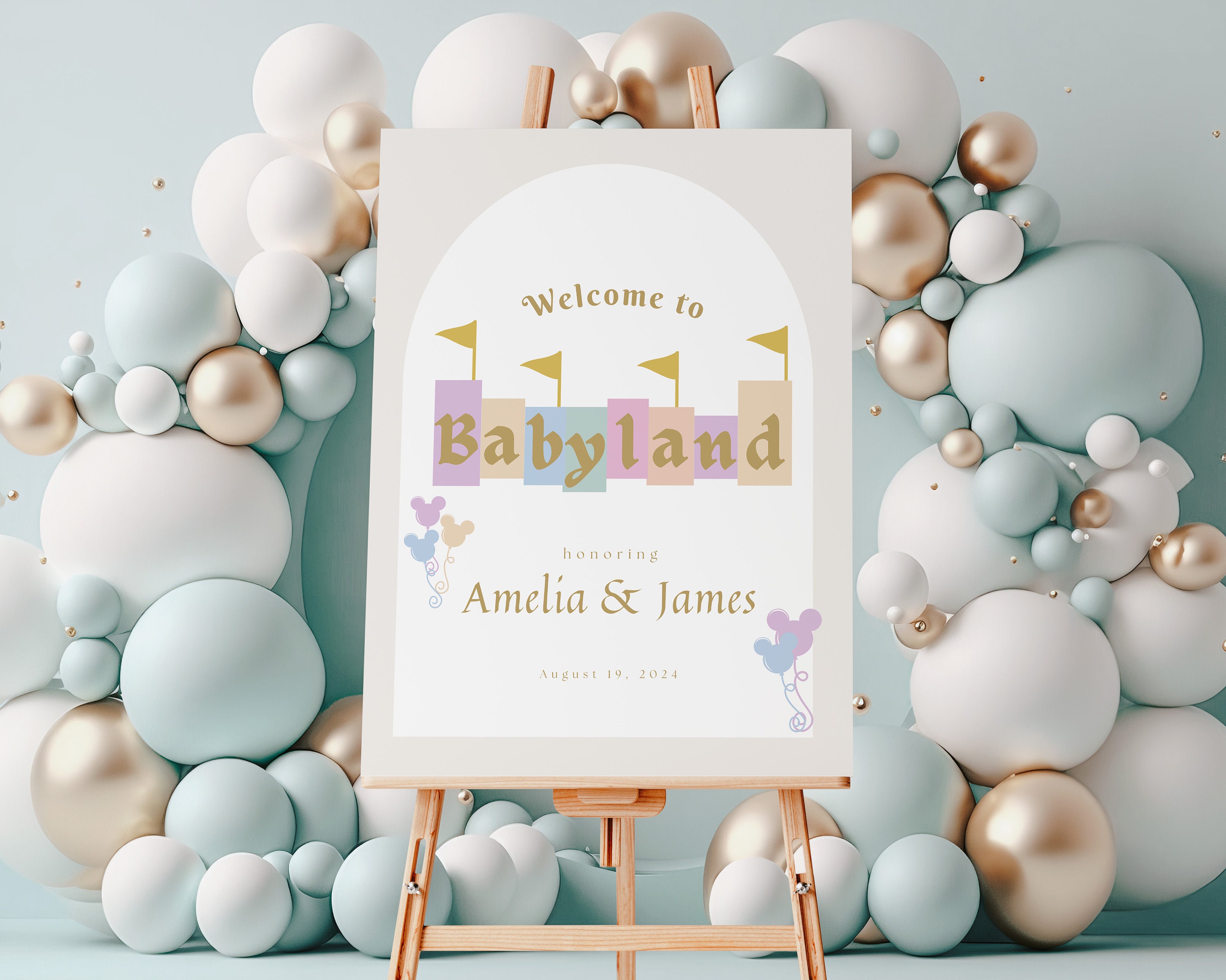 Welcome to Babyland, Disneyland Themed Baby Shower Welcome Sign ...