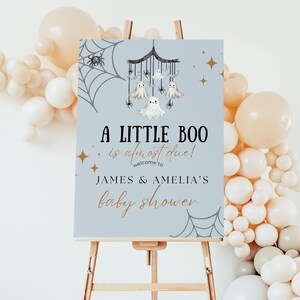A Little Boo is Almost Due Welcome Sign, Halloween Baby Shower, Baby ...