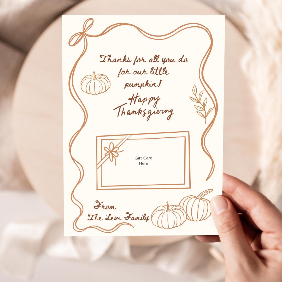 Thanksgiving Gift Card Holder for Teachers, Whimsical thanks for All ...