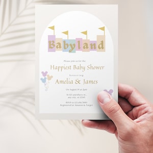 Babyland Baby Shower Invitation, Disneyland Themed Baby Shower ...