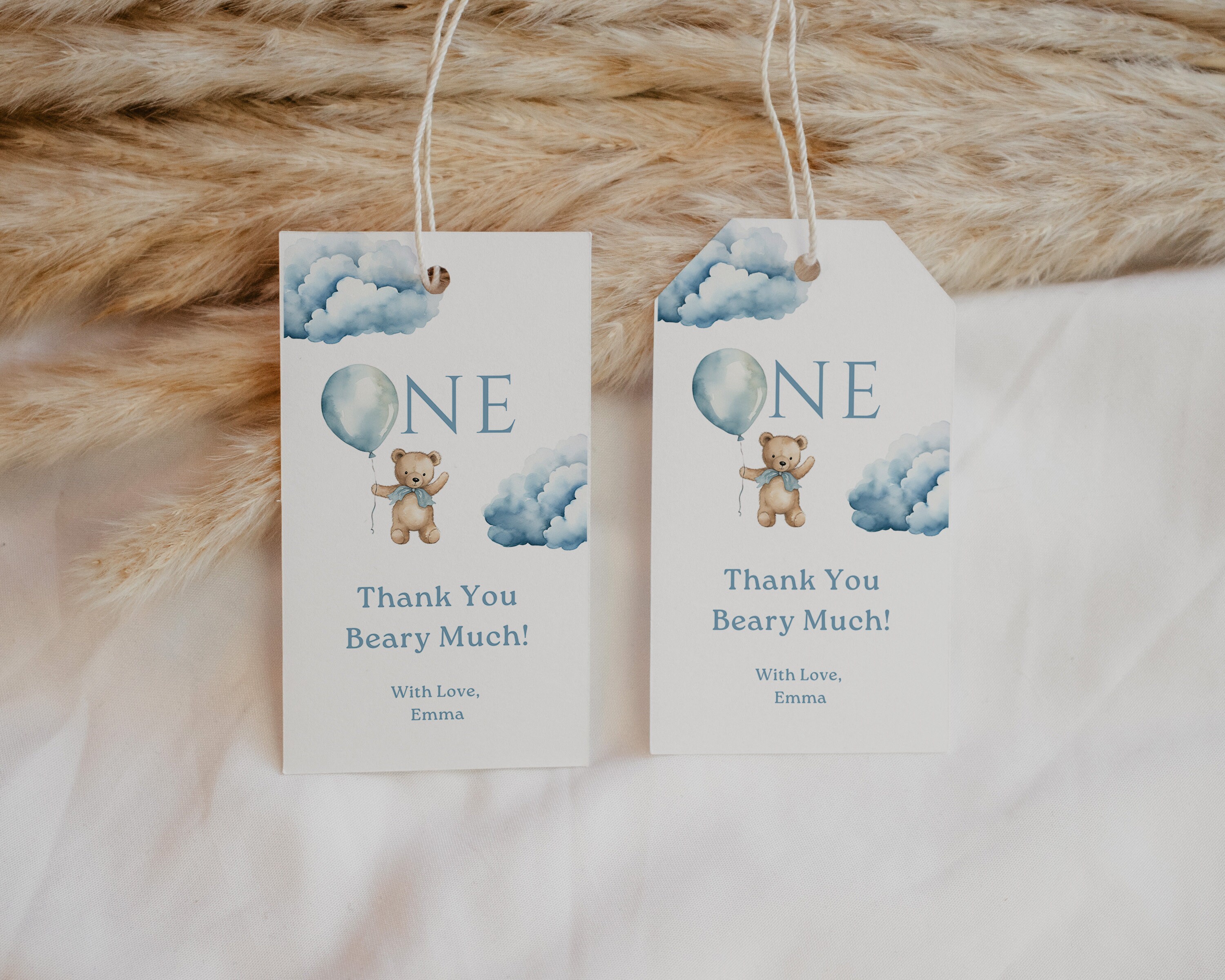 Bear-themed First Birthday Party Bundle Editable on Canva Digital ...