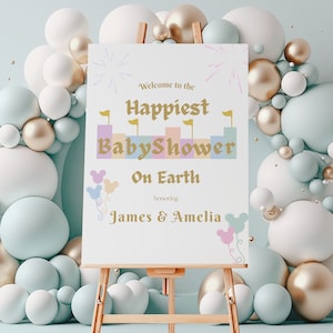 Happiest Baby Shower on Earth Welcome Sign, Baby Shower Sign ...