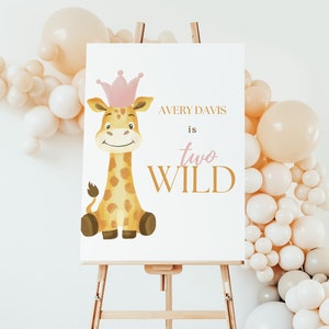 Editable Two Wild Birthday Welcome Sign Digital Download Second ...