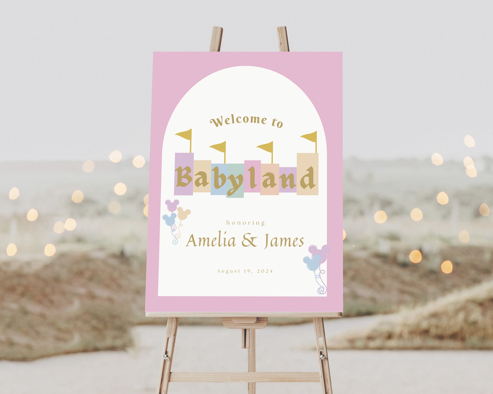 Welcome to Babyland, Disneyland Themed Baby Shower Welcome Sign ...
