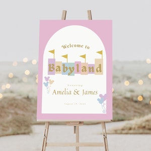 Welcome to Babyland, Disneyland Themed Baby Shower Welcome Sign ...