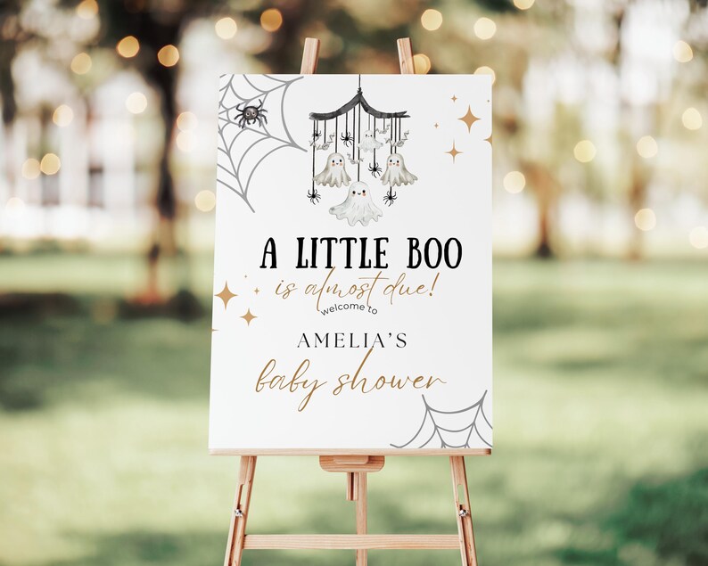 A Little Boo is Almost Due Welcome Sign, Halloween Baby Shower, Baby ...