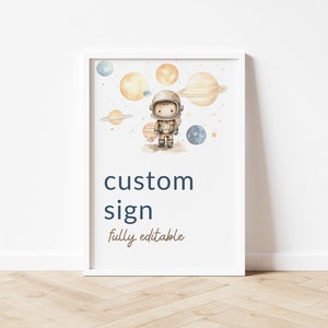 Space Themed Birthday Party Signs - Editable Digital Download - Etsy