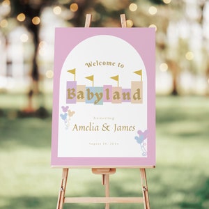 Welcome to Babyland, Disneyland Themed Baby Shower Welcome Sign ...