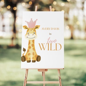 Editable Two Wild Birthday Welcome Sign Digital Download Second ...