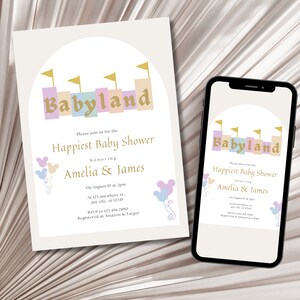 Babyland Baby Shower Invitation, Disneyland Themed Baby Shower ...