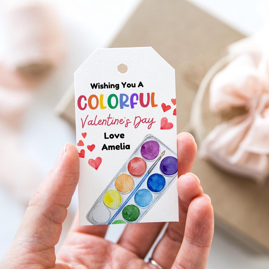 Personalize Valentine’s Day Tags - "wishing You a Colorful Valentine’s ...