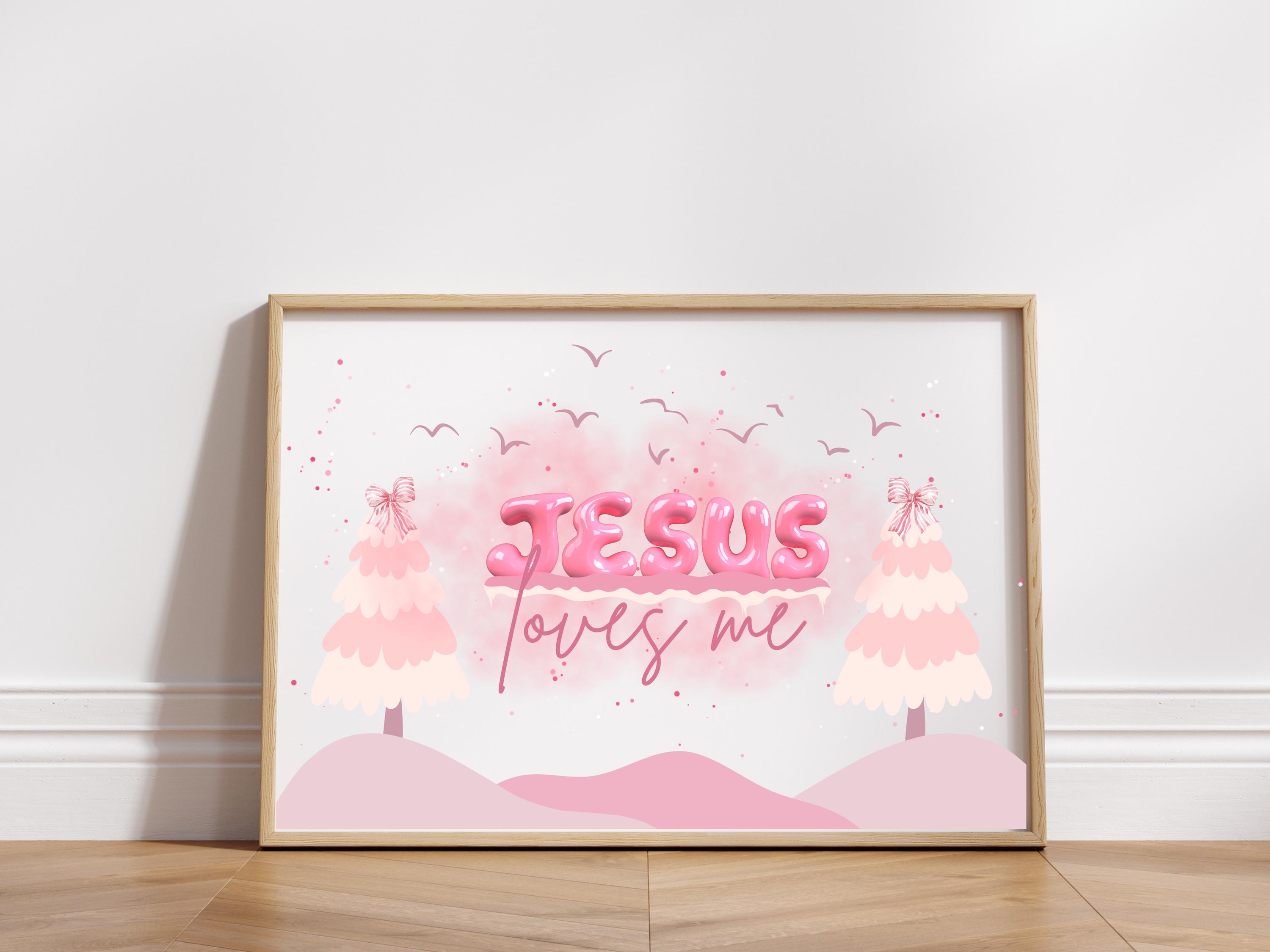 Jesus Loves Me Design for Picture Frames Digital Print in a Charming ...