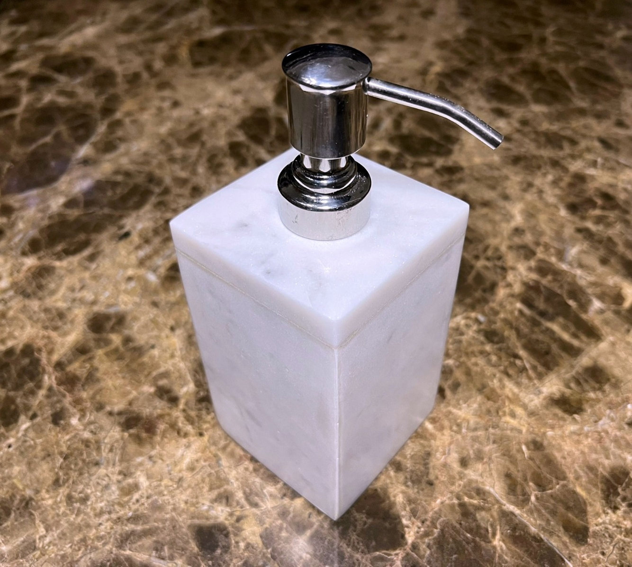Natural Hand Crafted White Marble Soap Dispenser SQUARE SHAPE - Etsy